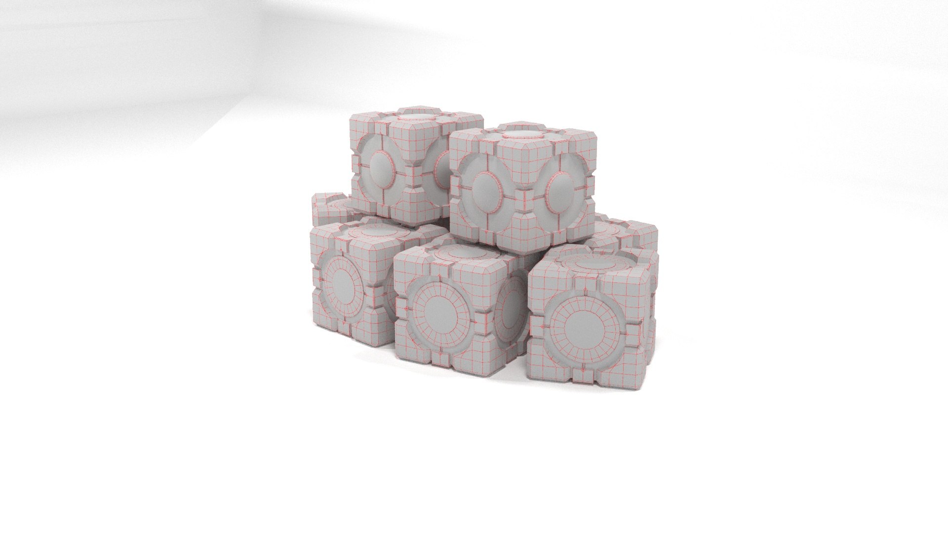 GLaDOS In A Potato And Portal Cubes 3D Model - TurboSquid 2030389