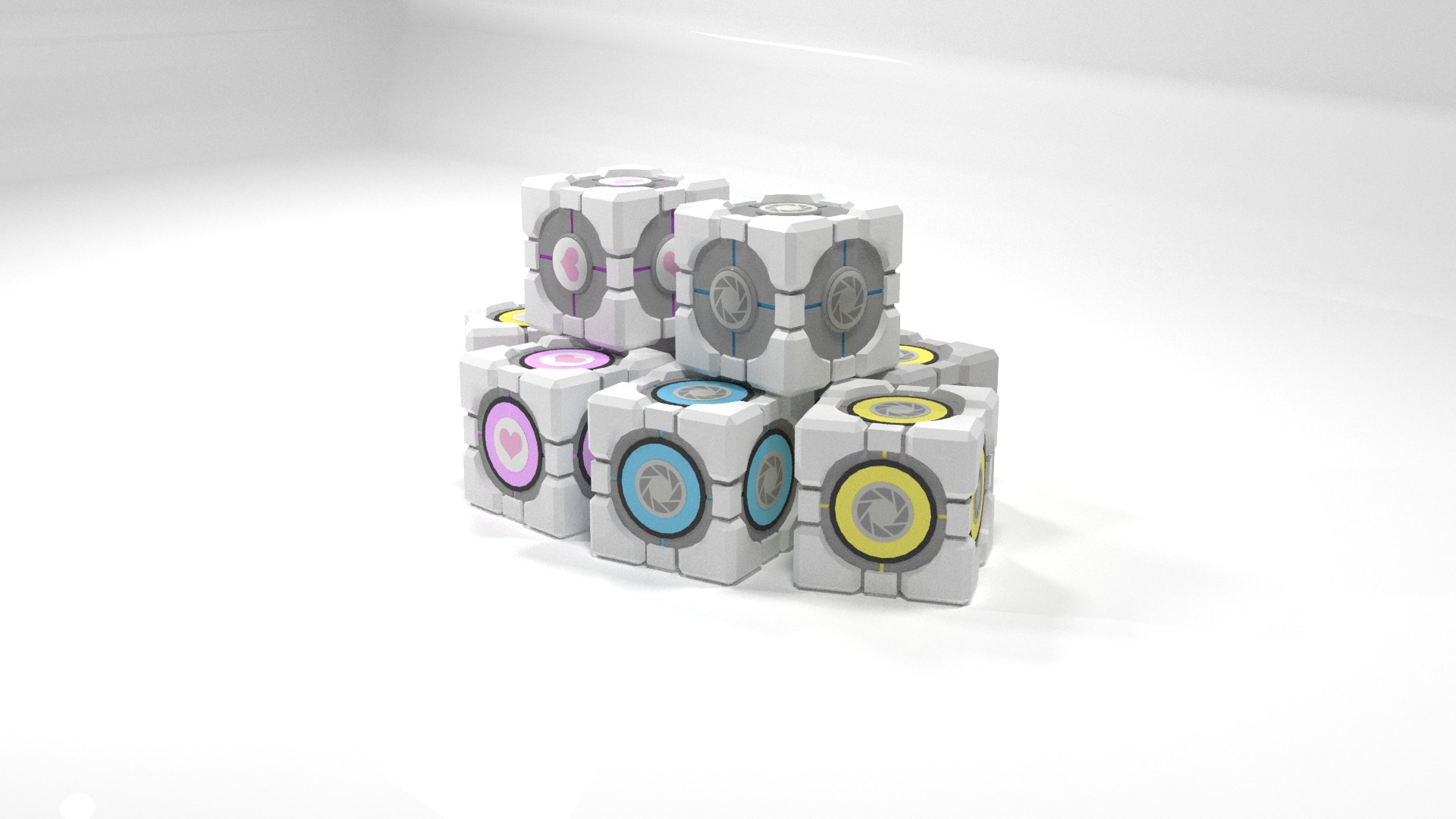 GLaDOS In A Potato And Portal Cubes 3D Model - TurboSquid 2030389