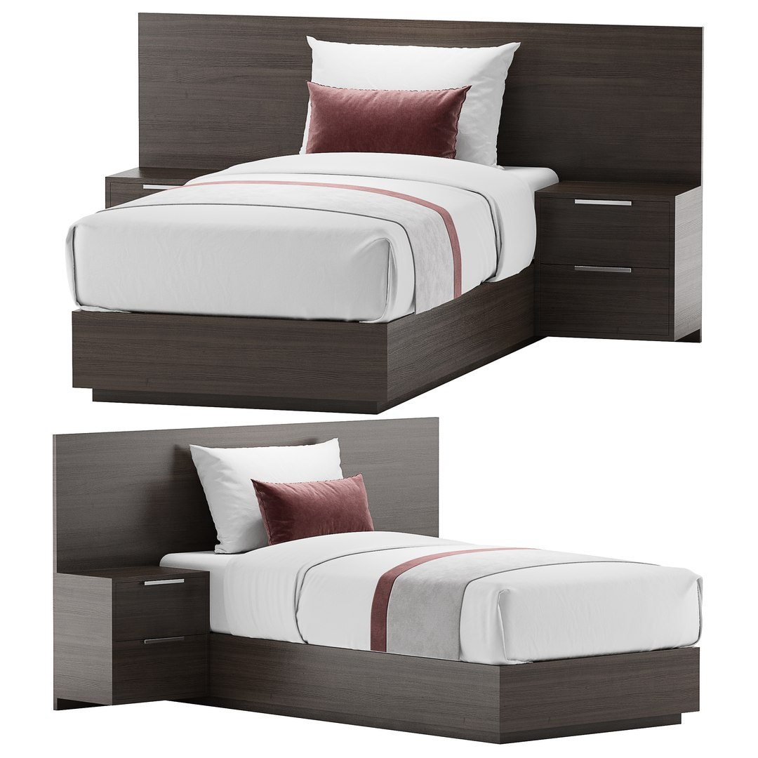 3D Single Bed For Hotel Room 1 - TurboSquid 1963435