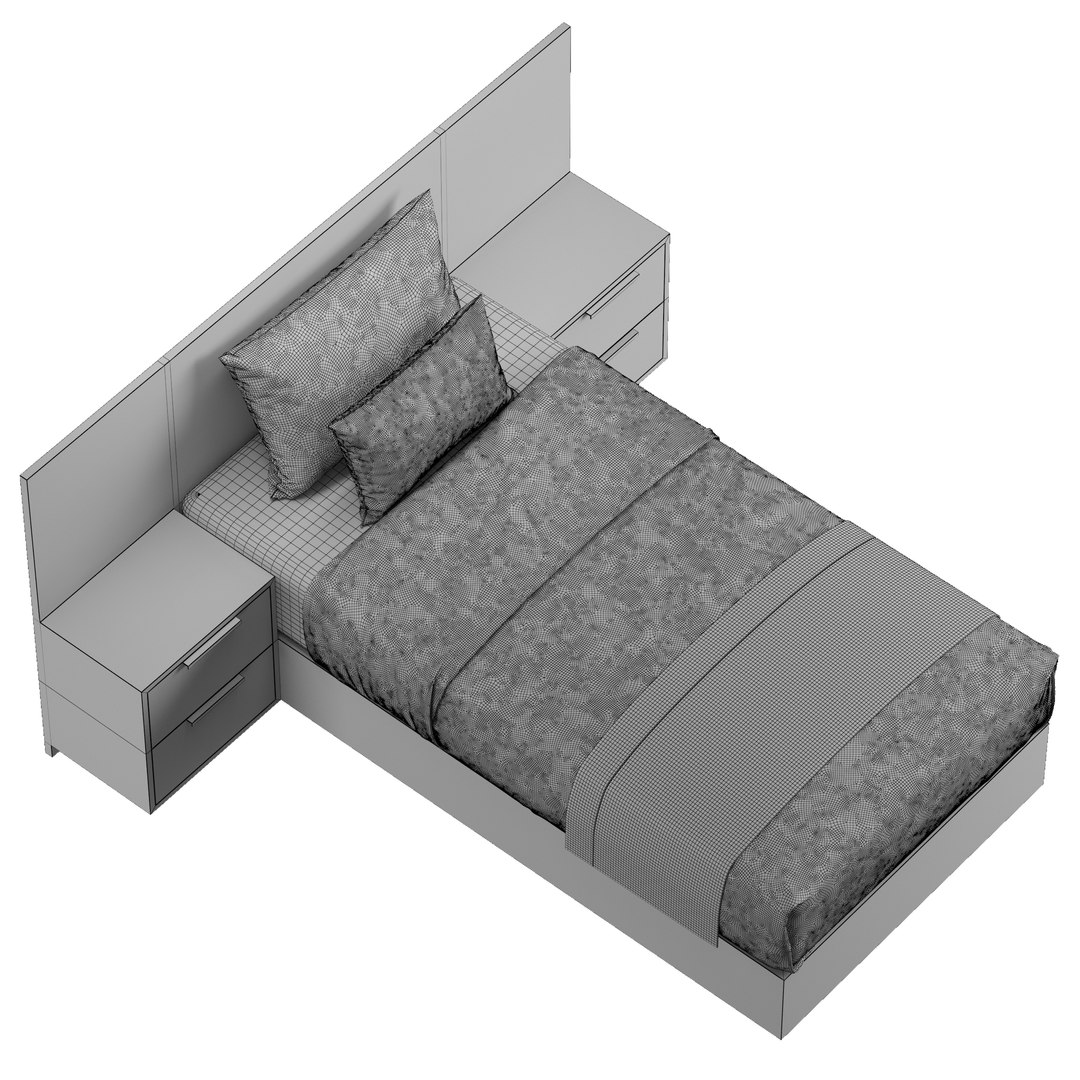 3D Single Bed For Hotel Room 1 - TurboSquid 1963435