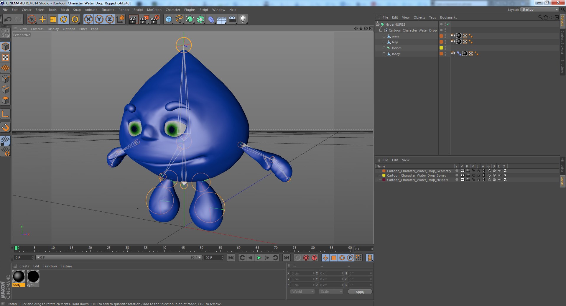 Cartoon Character Water Drop 3D Model - TurboSquid 1318646