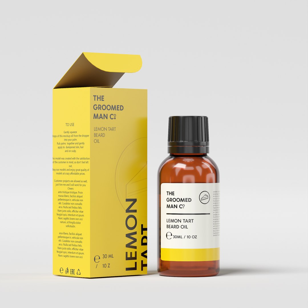 The Groomed Man Morning Lemon Tart Beard Oil 3D - TurboSquid 2287162