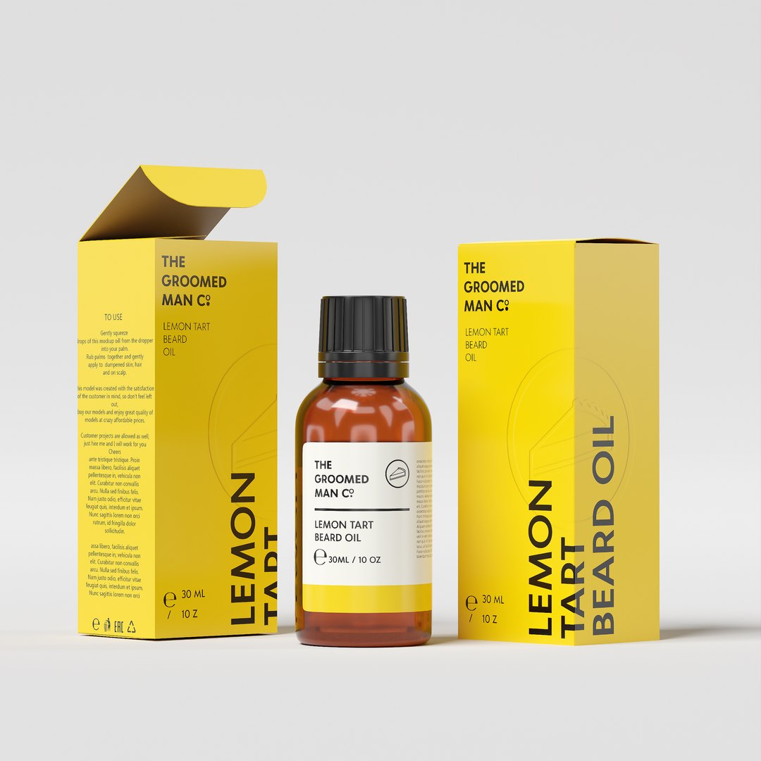 The Groomed Man Morning Lemon Tart Beard Oil 3D - TurboSquid 2287162