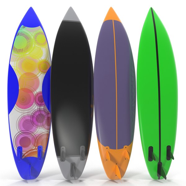 3d surfboard shortboard set model