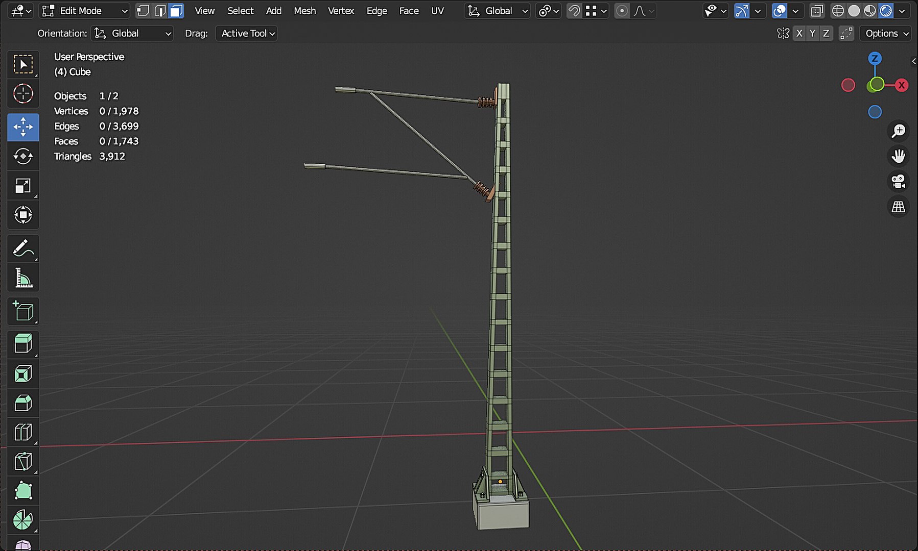 3D Model Standard Overhead Line Mast - TurboSquid 2042800