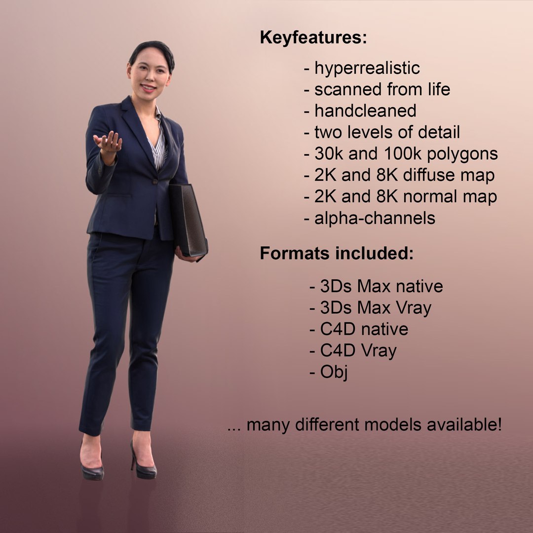 10554 Bao - Talking Business Woman With Folder 3D - TurboSquid 1728153