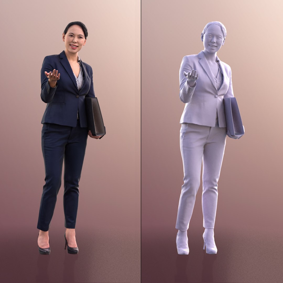10554 Bao - Talking Business Woman With Folder 3D - TurboSquid 1728153