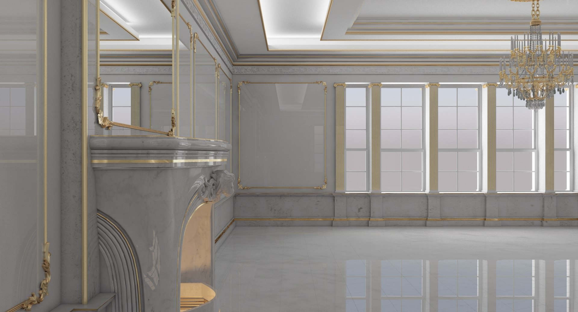 Classical Interior 3D Model - TurboSquid 1199658