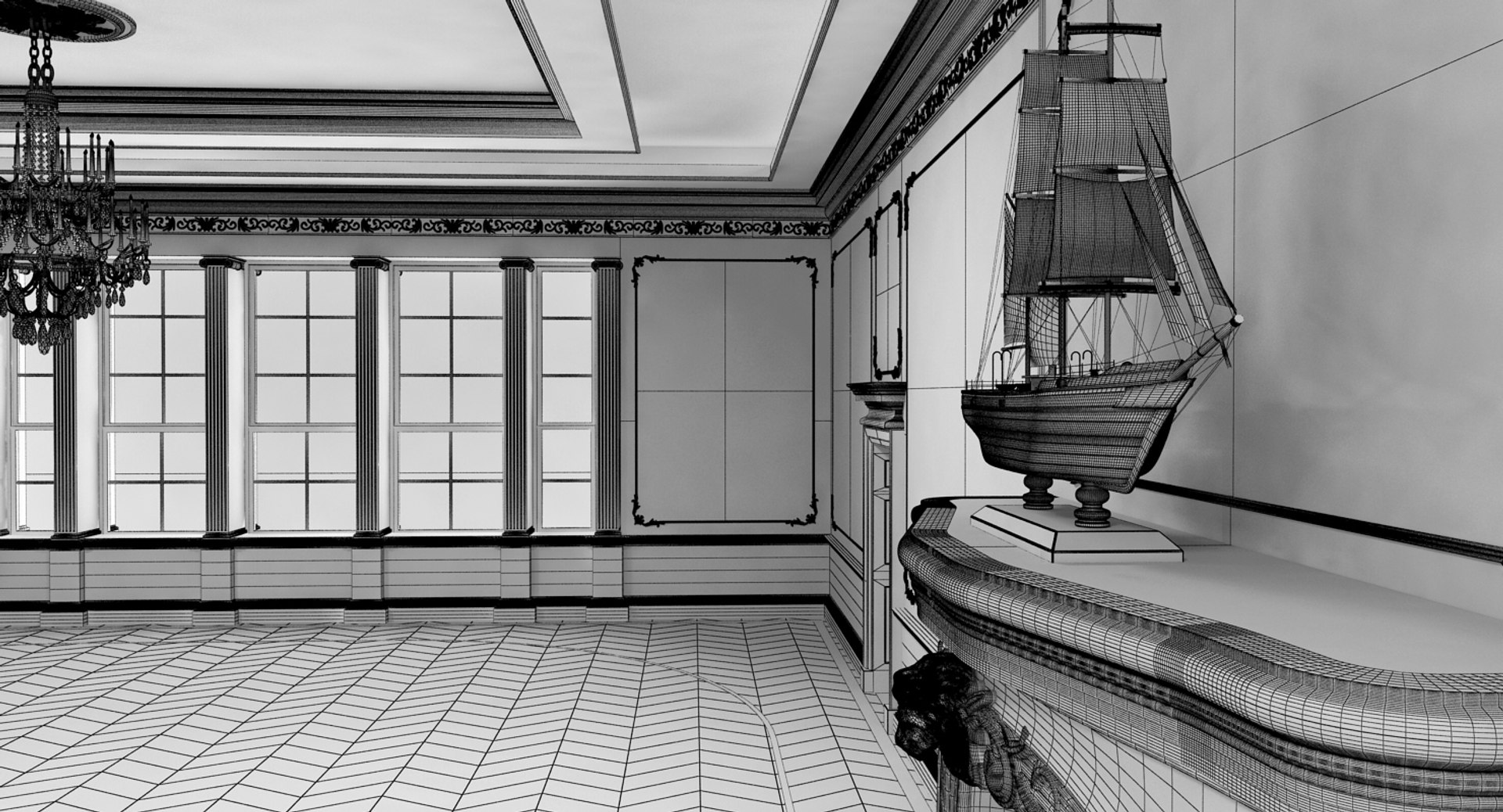 Classical Interior 3D Model - TurboSquid 1199658