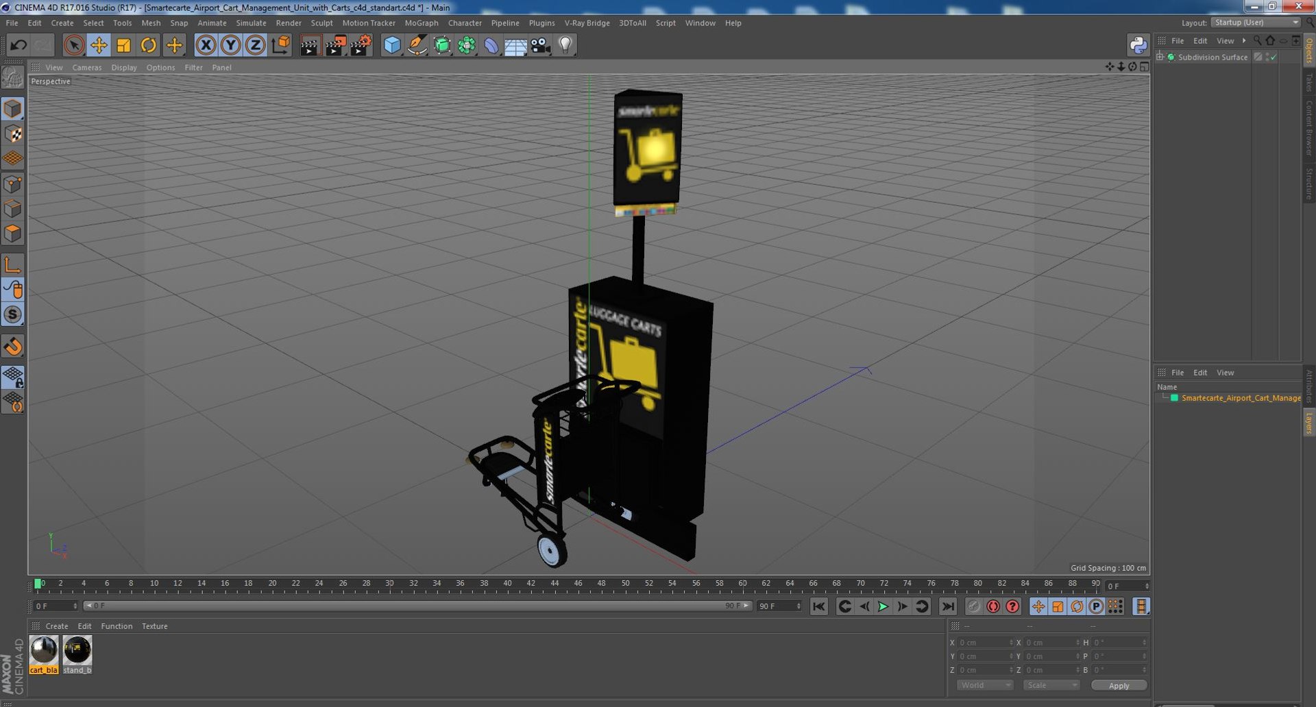 3D model Smartecarte Airport Cart Management Unit with Carts ...