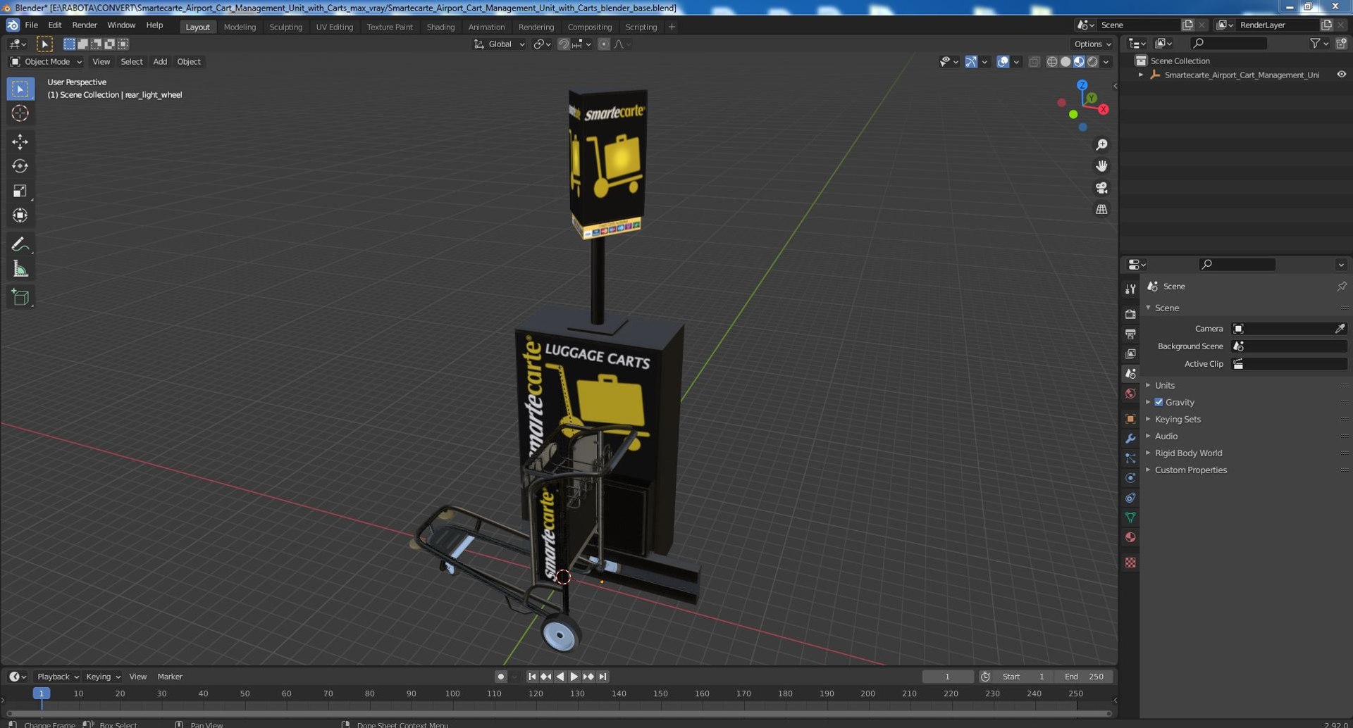 3D model Smartecarte Airport Cart Management Unit with Carts ...