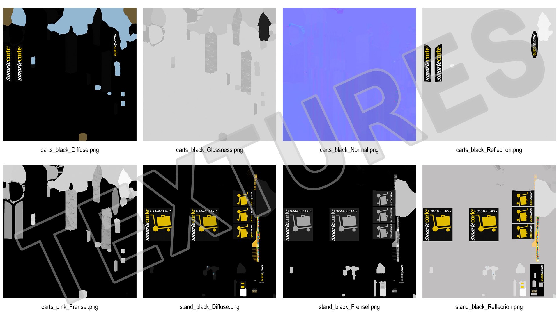 3D model Smartecarte Airport Cart Management Unit with Carts ...