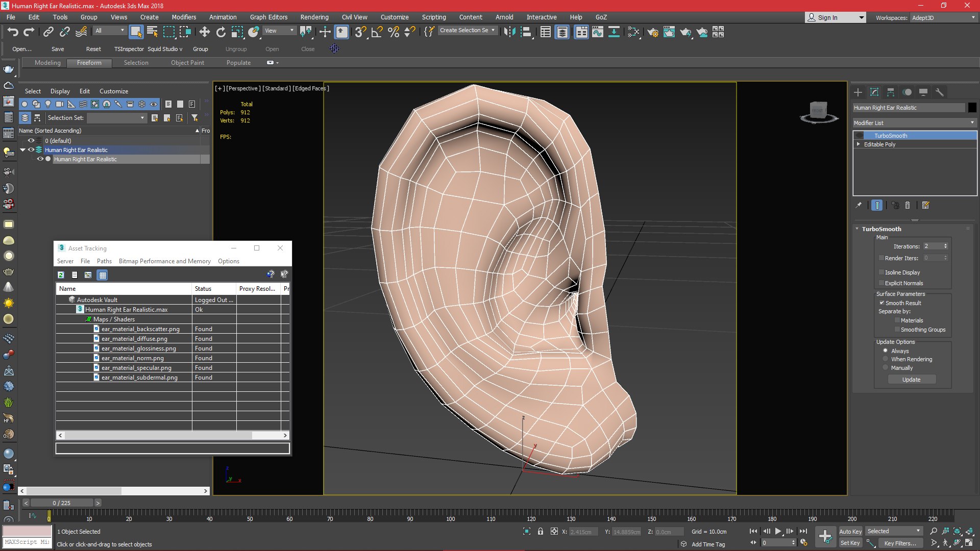 3D Human Right Ear Realistic V01 - TurboSquid 2382625