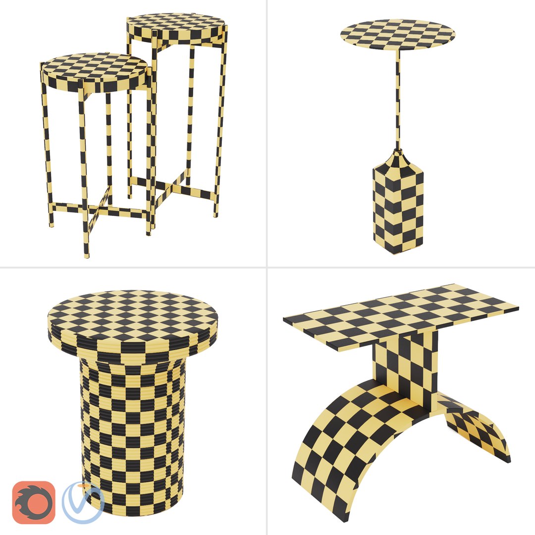 Side Tables Set 02 3D Model - TurboSquid 1927784