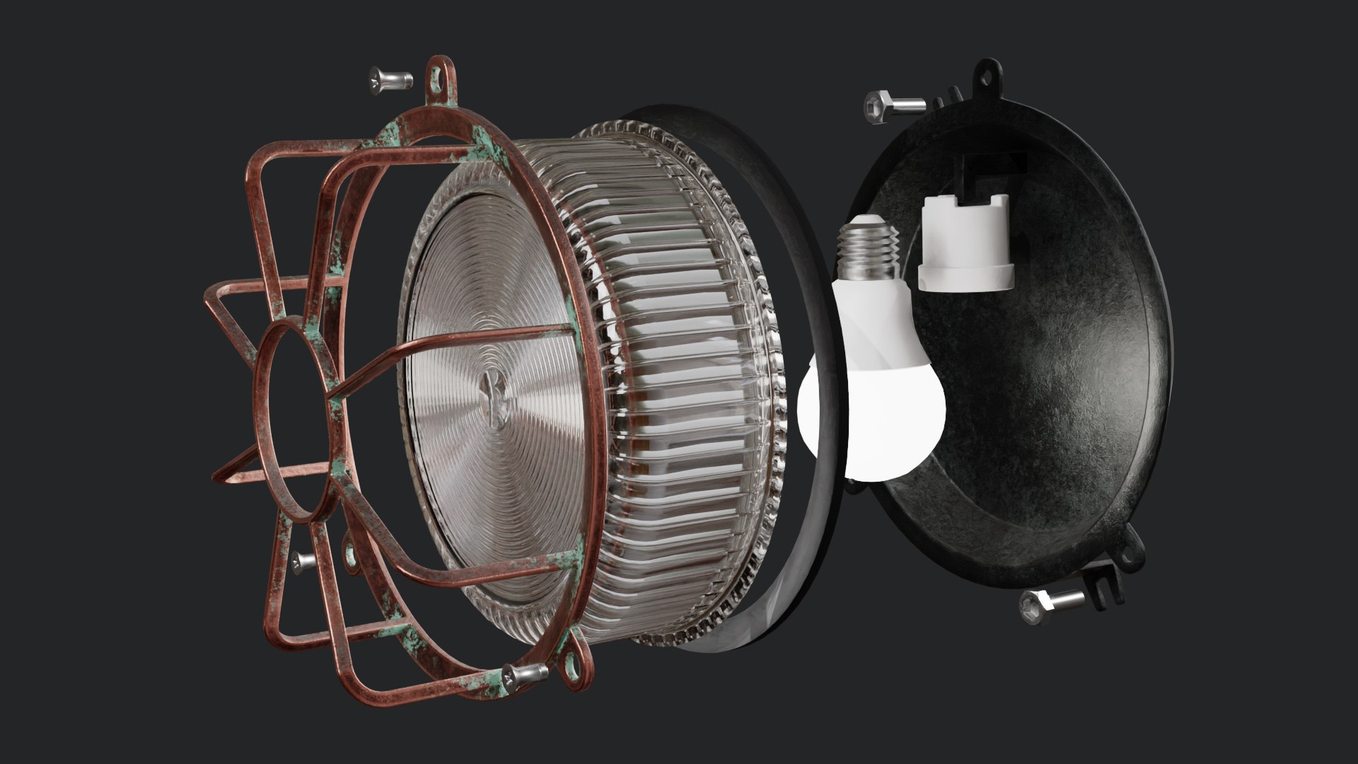 Bulkhead Industrial Light 3D Model - TurboSquid 2054875