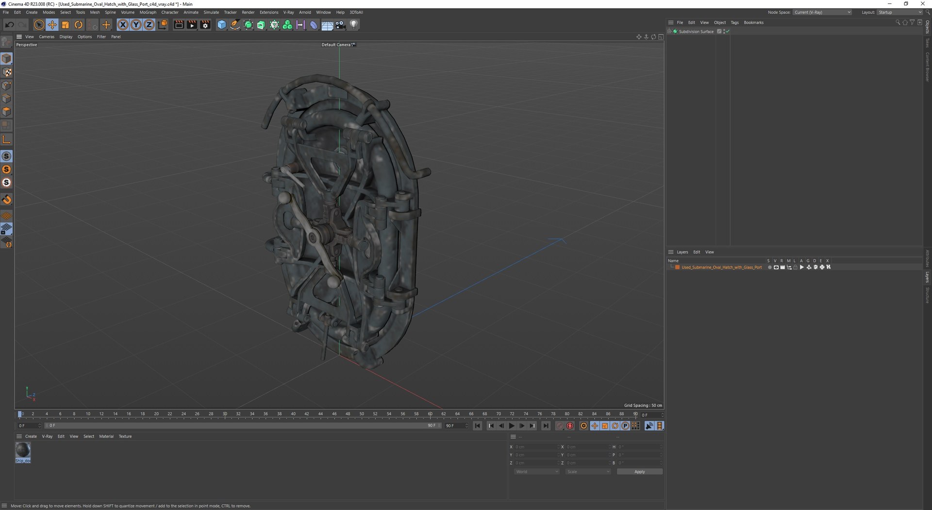 Used Submarine Oval Hatch With Glass Port 3D Model - TurboSquid 2395940