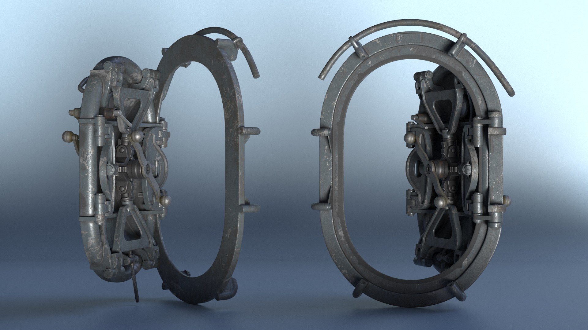 Used Submarine Oval Hatch With Glass Port 3D Model - TurboSquid 2395940