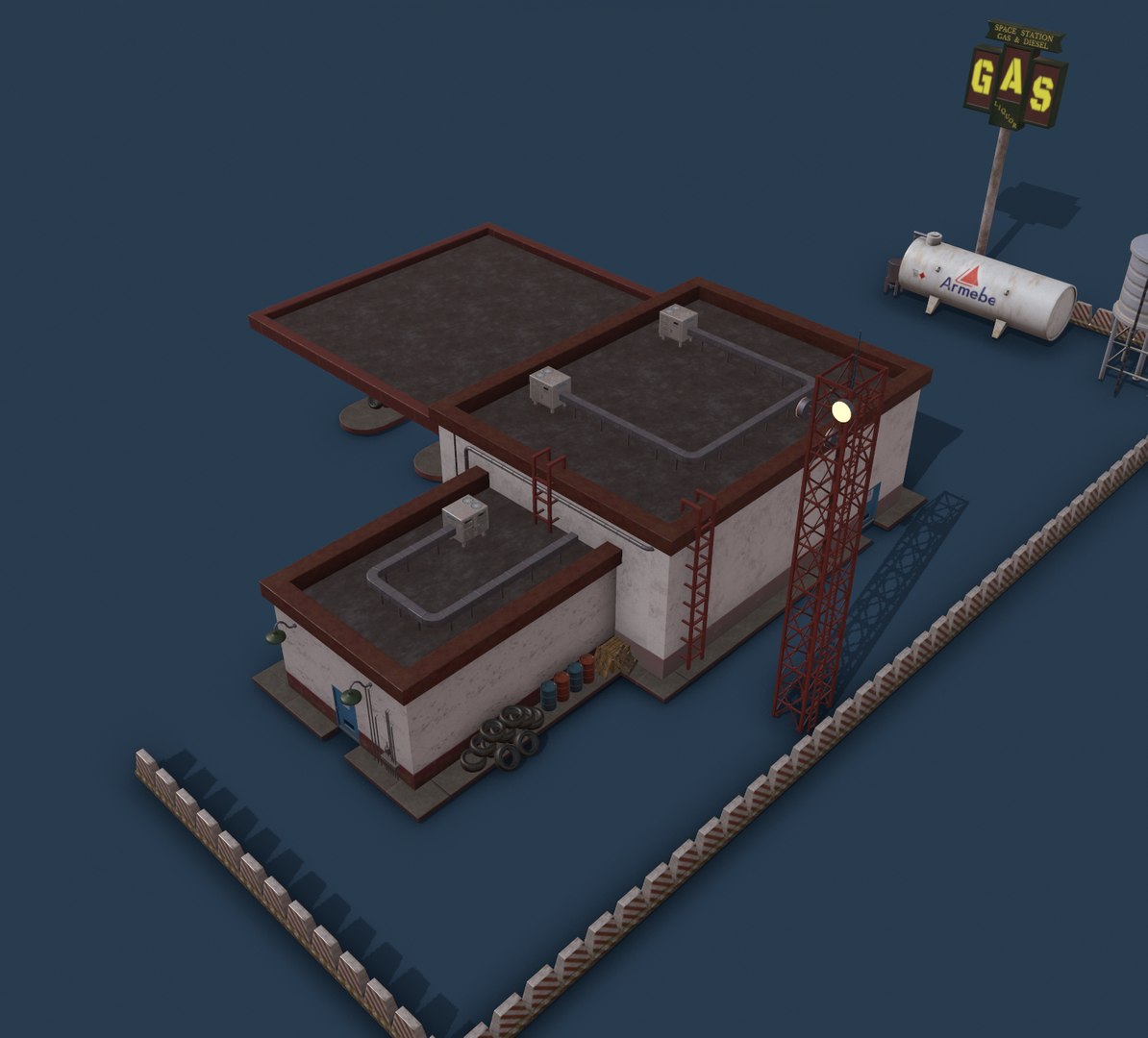 Gas Station 3D Model - TurboSquid 1451255