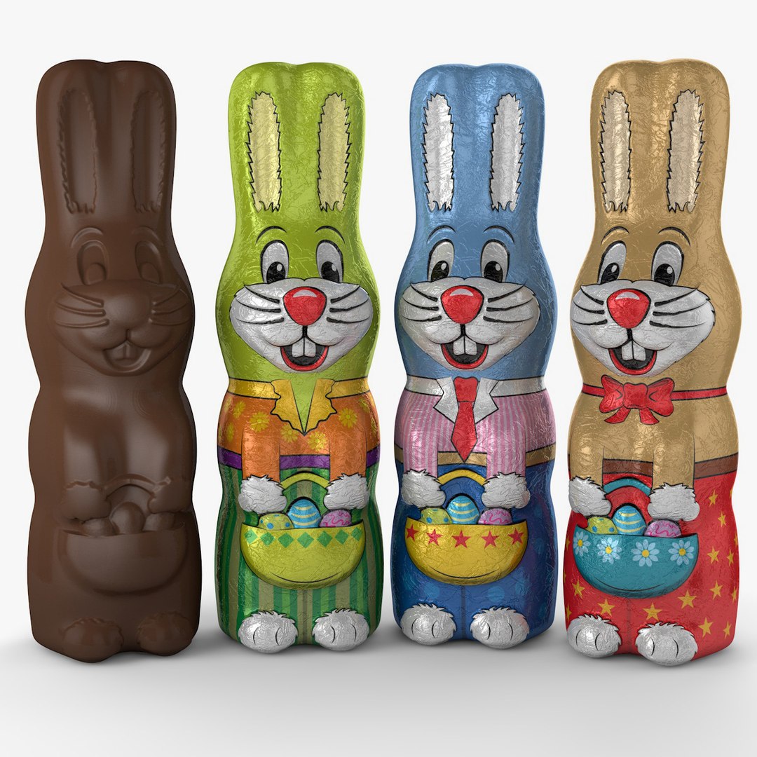 3D Chocolate Foil Easter Bunnies Model - TurboSquid 2001863