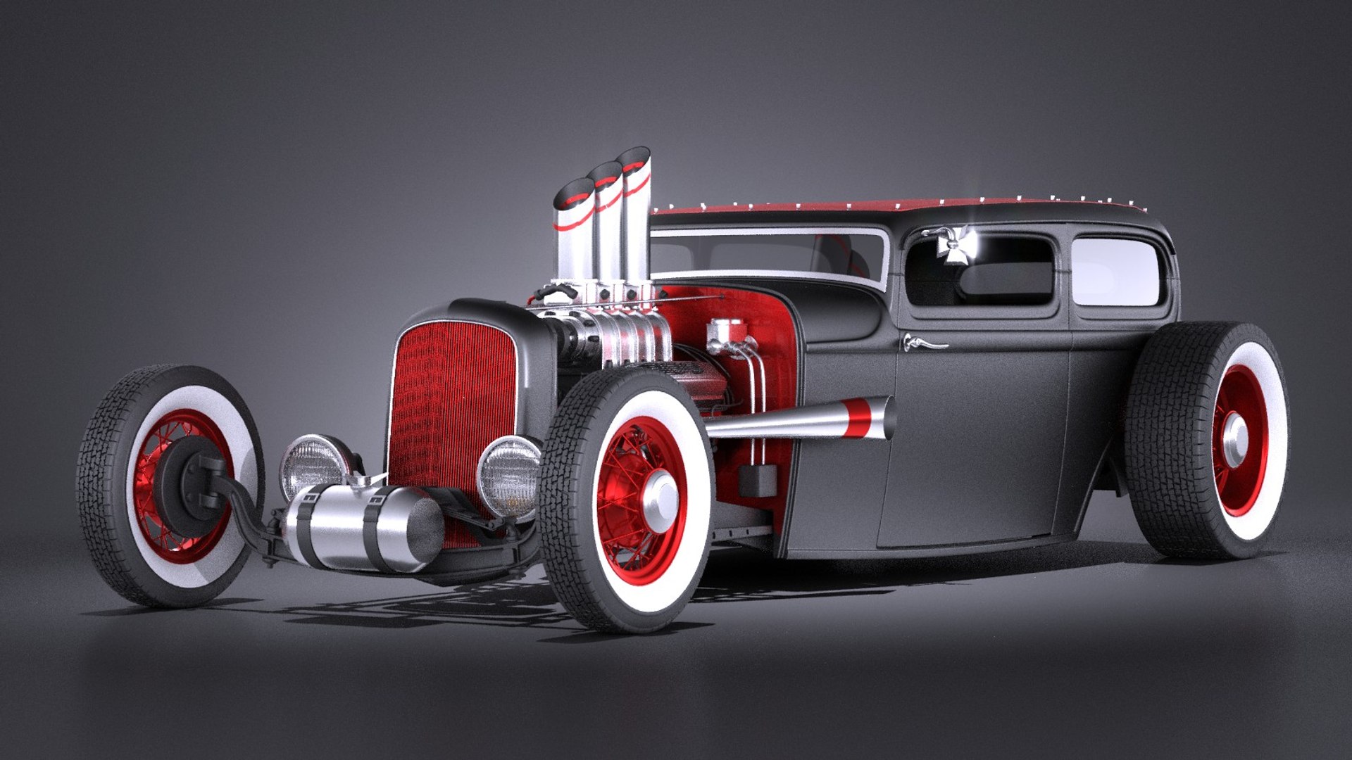 3d model hotrod 1929 ratrod