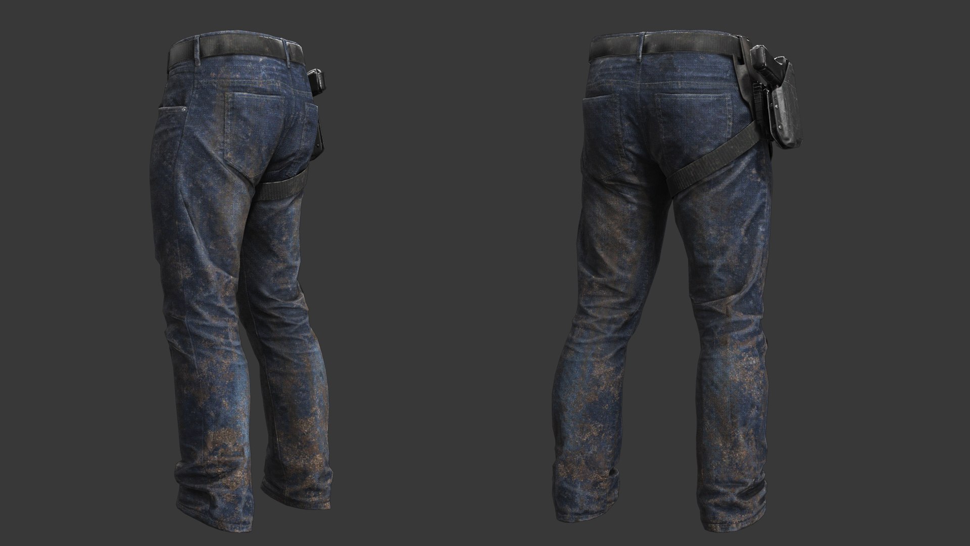 3D Survival Denim Pants With Realistic Wear - TurboSquid 2426544
