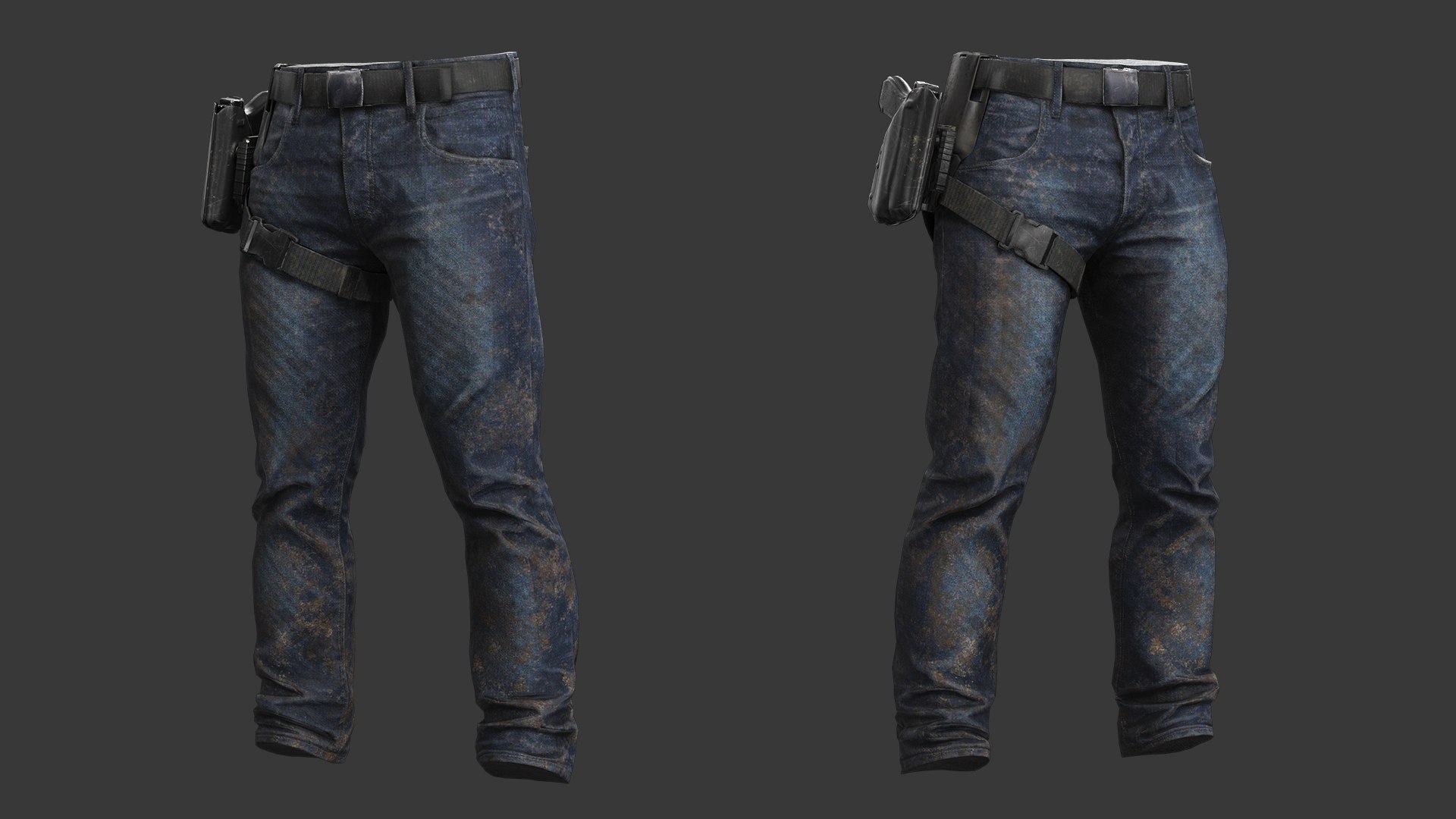 3D Survival Denim Pants With Realistic Wear - TurboSquid 2426544
