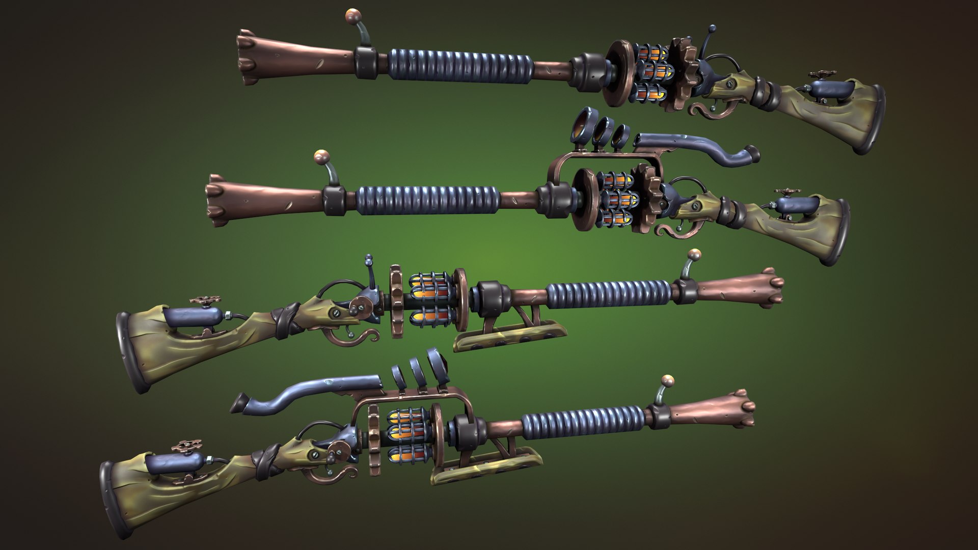 Steampunk Rifle 3D Model - TurboSquid 2174688