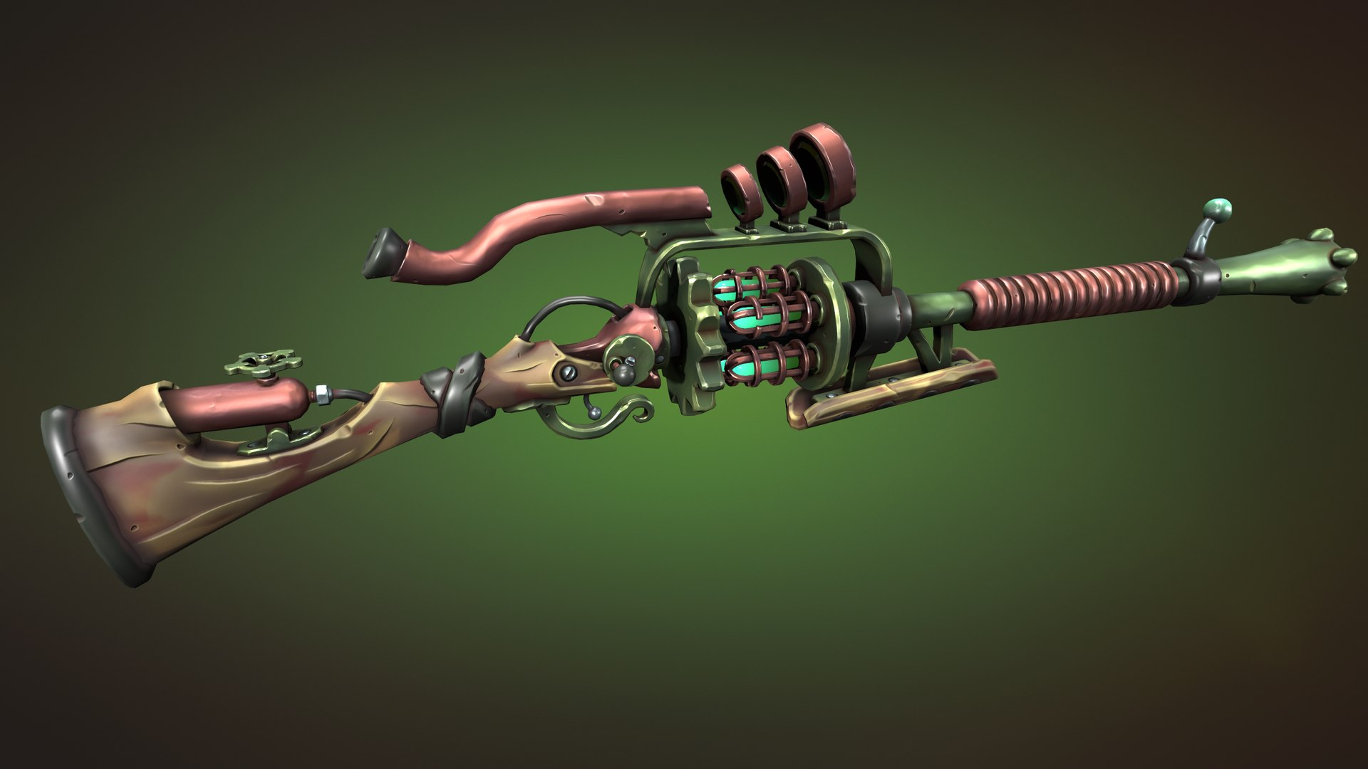 Steampunk Rifle 3D Model - TurboSquid 2174688