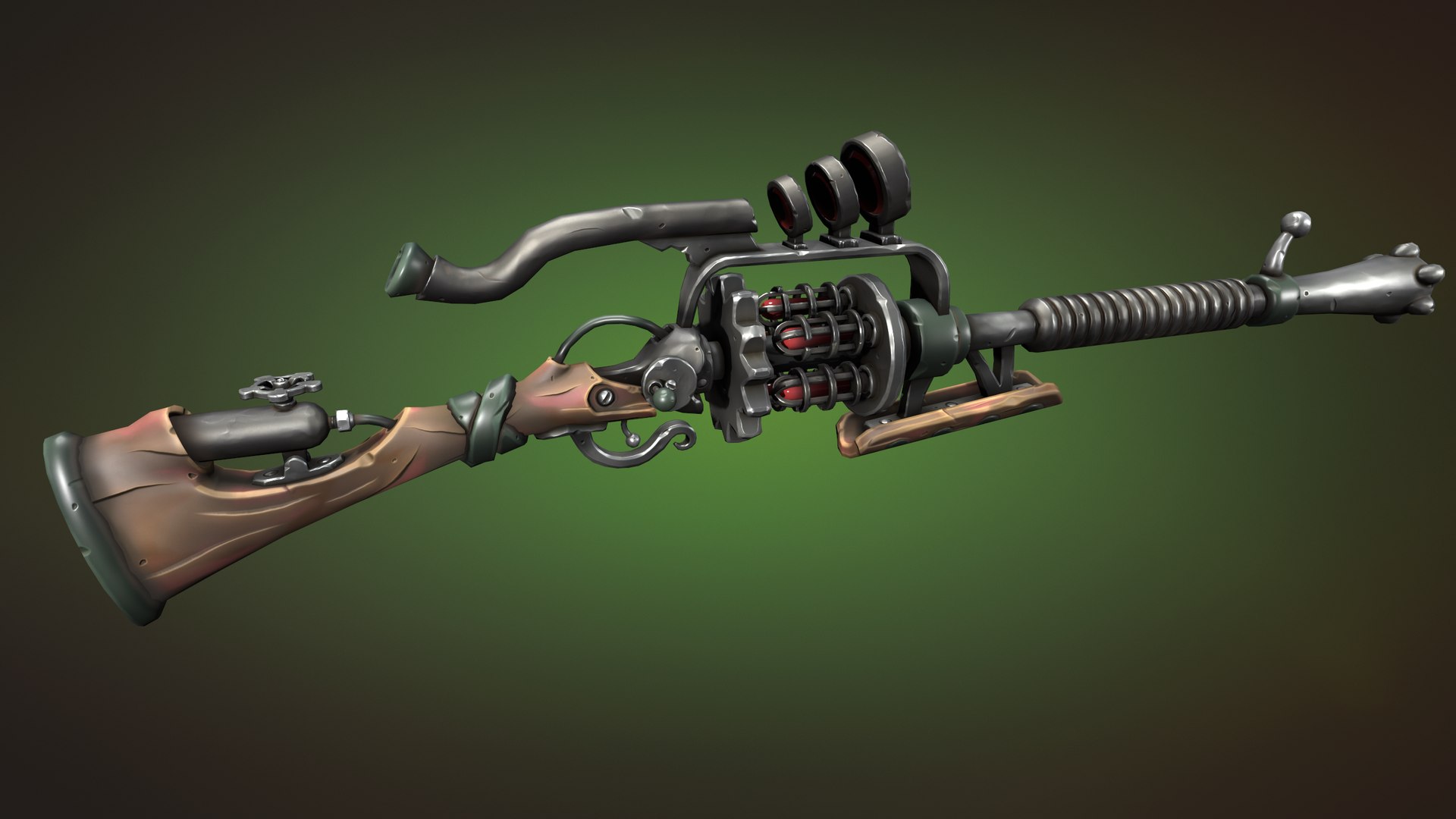 Steampunk Rifle 3D Model - TurboSquid 2174688