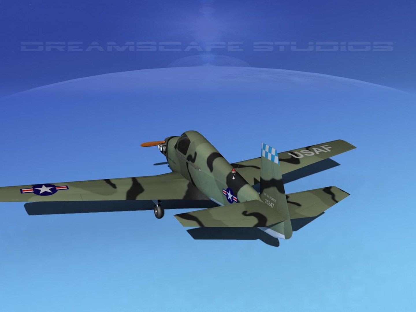 3d model built mooney m-18 mite