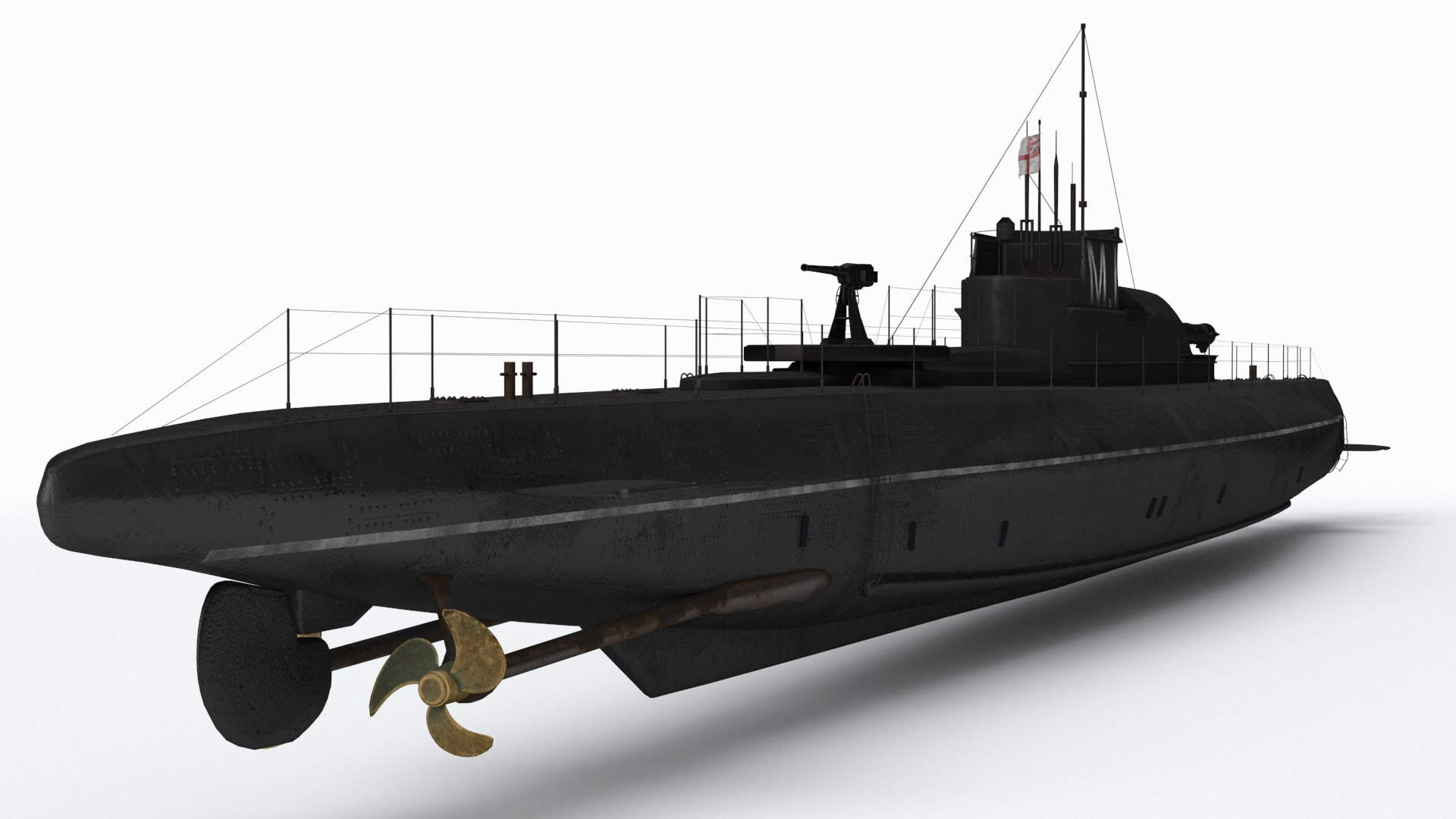 HMS M1 M-Class Submarine Dynamic Simulation 3D Model - TurboSquid 2005834