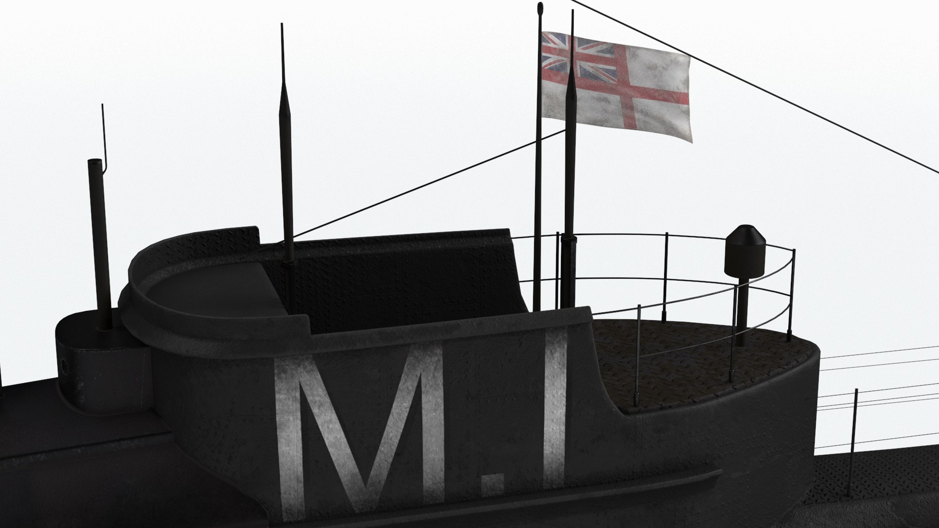 HMS M1 M-Class Submarine Dynamic Simulation 3D model - TurboSquid 2005834