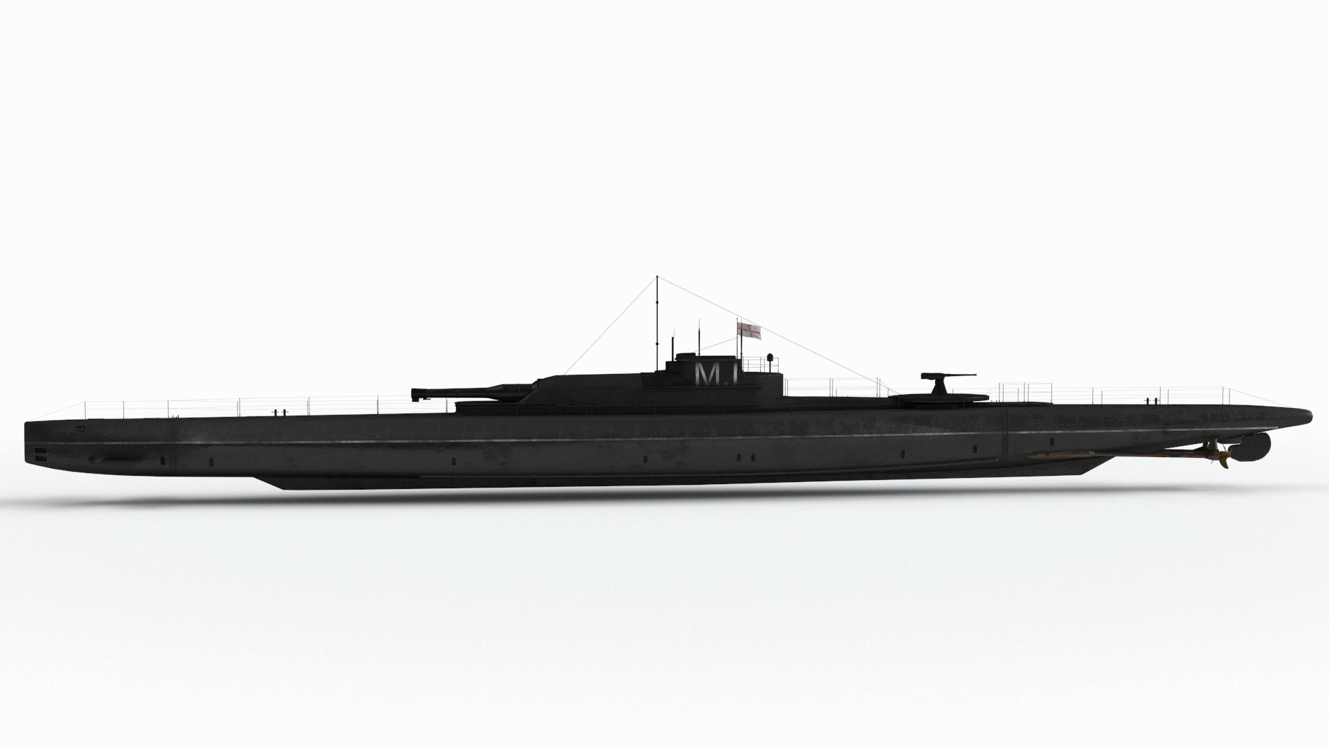HMS M1 M-Class Submarine Dynamic Simulation 3D Model - TurboSquid 2005834