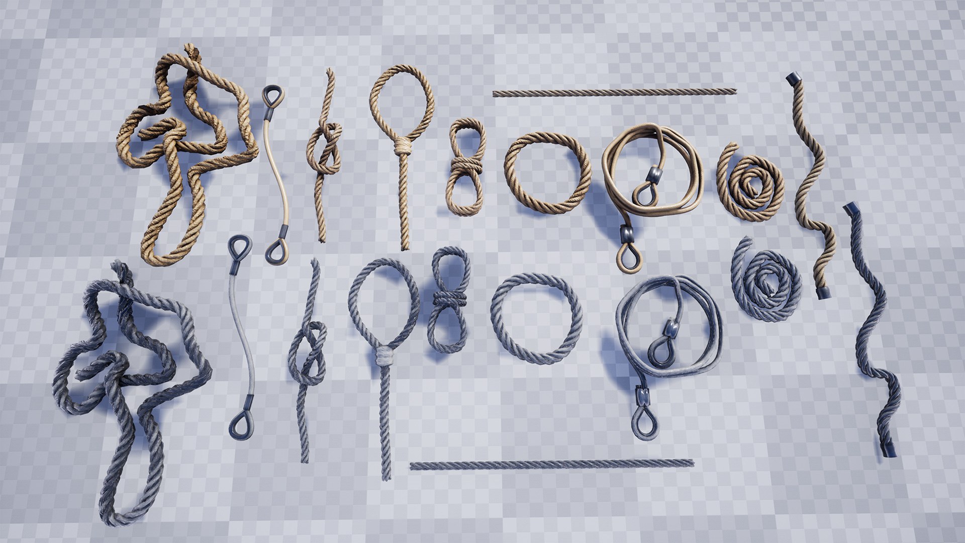 3D model Ropes Wires 20 Variations - TurboSquid 2106241