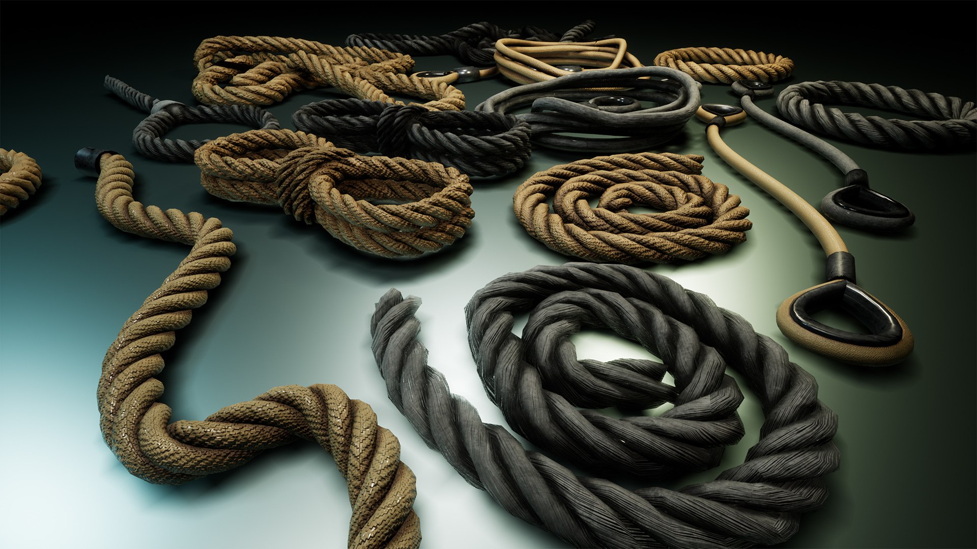 3D Model Ropes Wires 20 Variations - TurboSquid 2106241