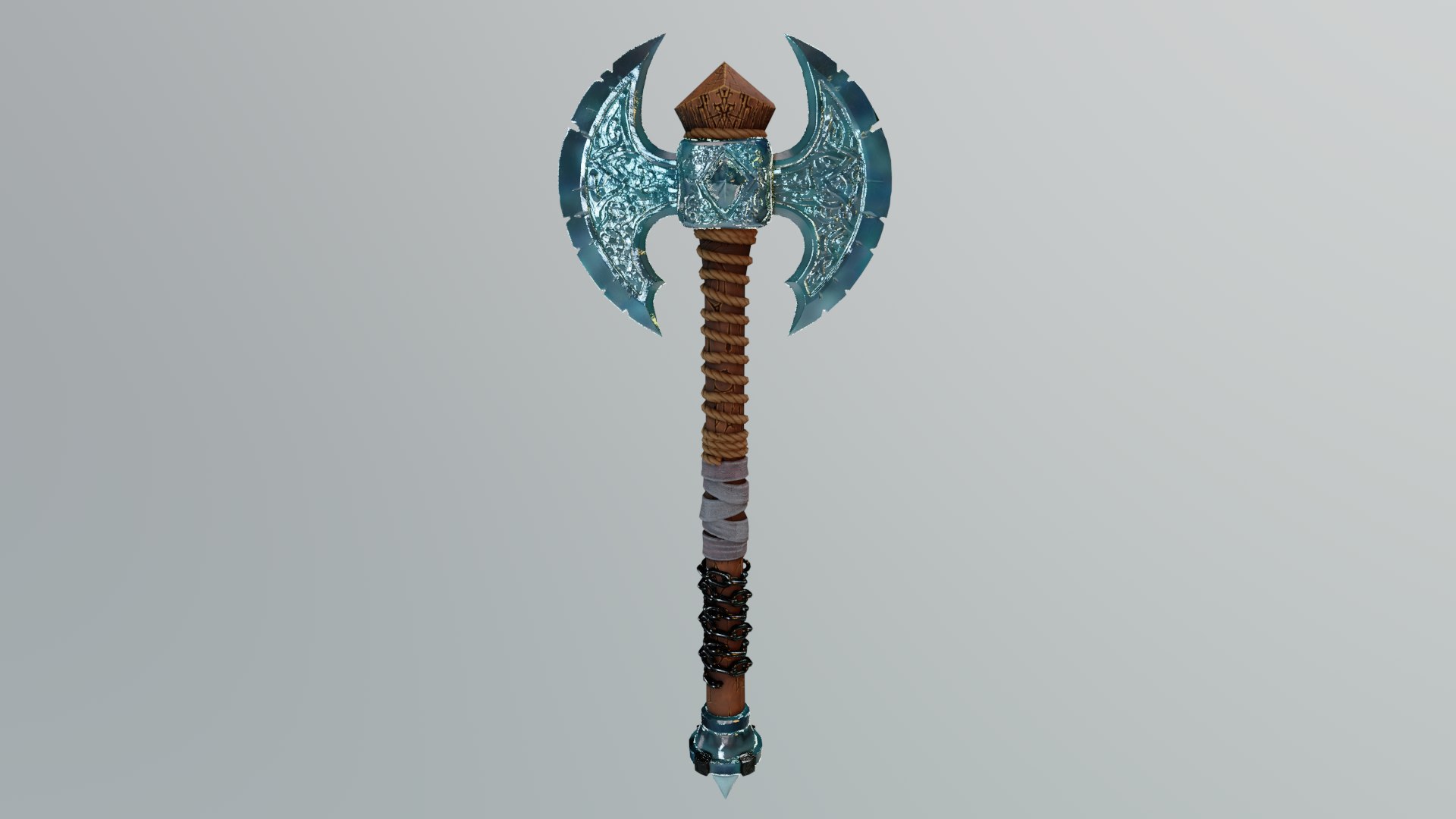 3D Stylized Double-Edged Battle Axe Set Game Ready Fantasy Weapons 4 Variants Model - TurboSquid ...