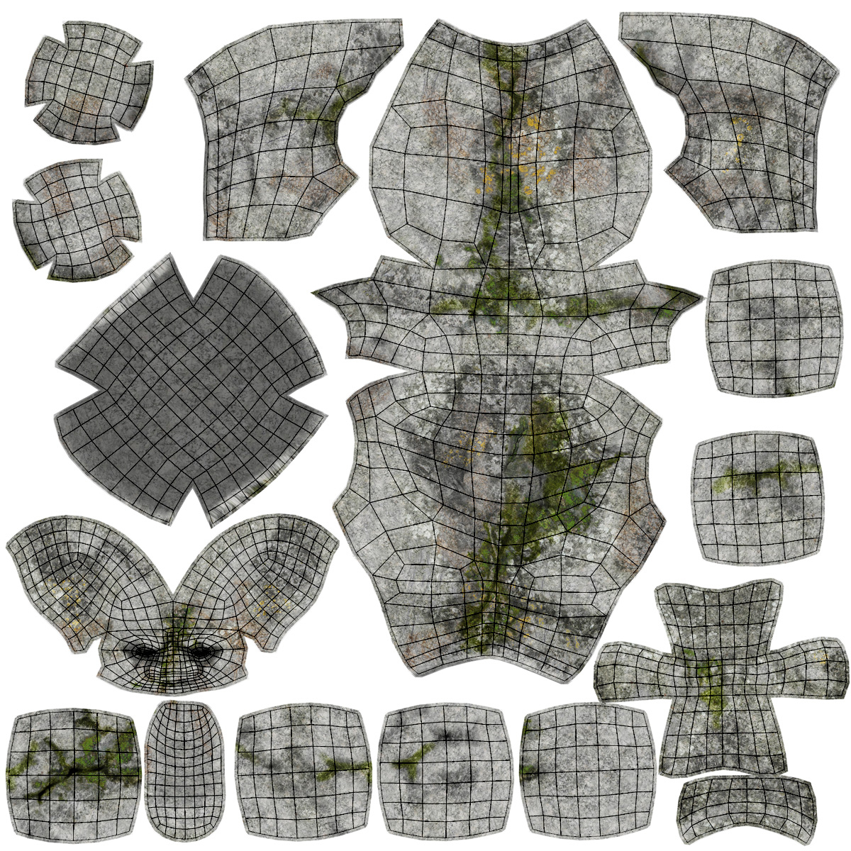 3d golem character rocks model