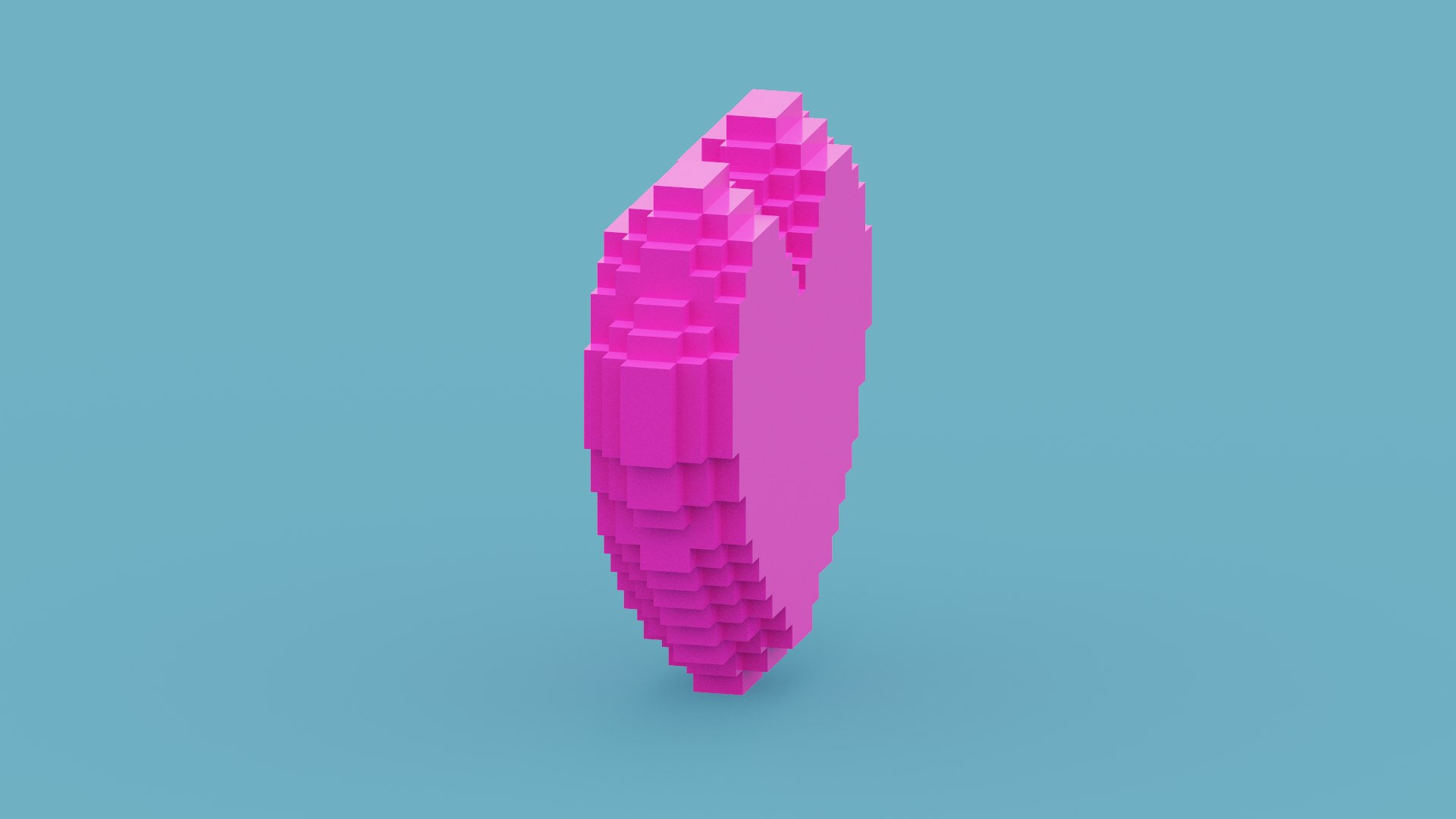 Voxel Pink Heart 3D - TurboSquid 1980723