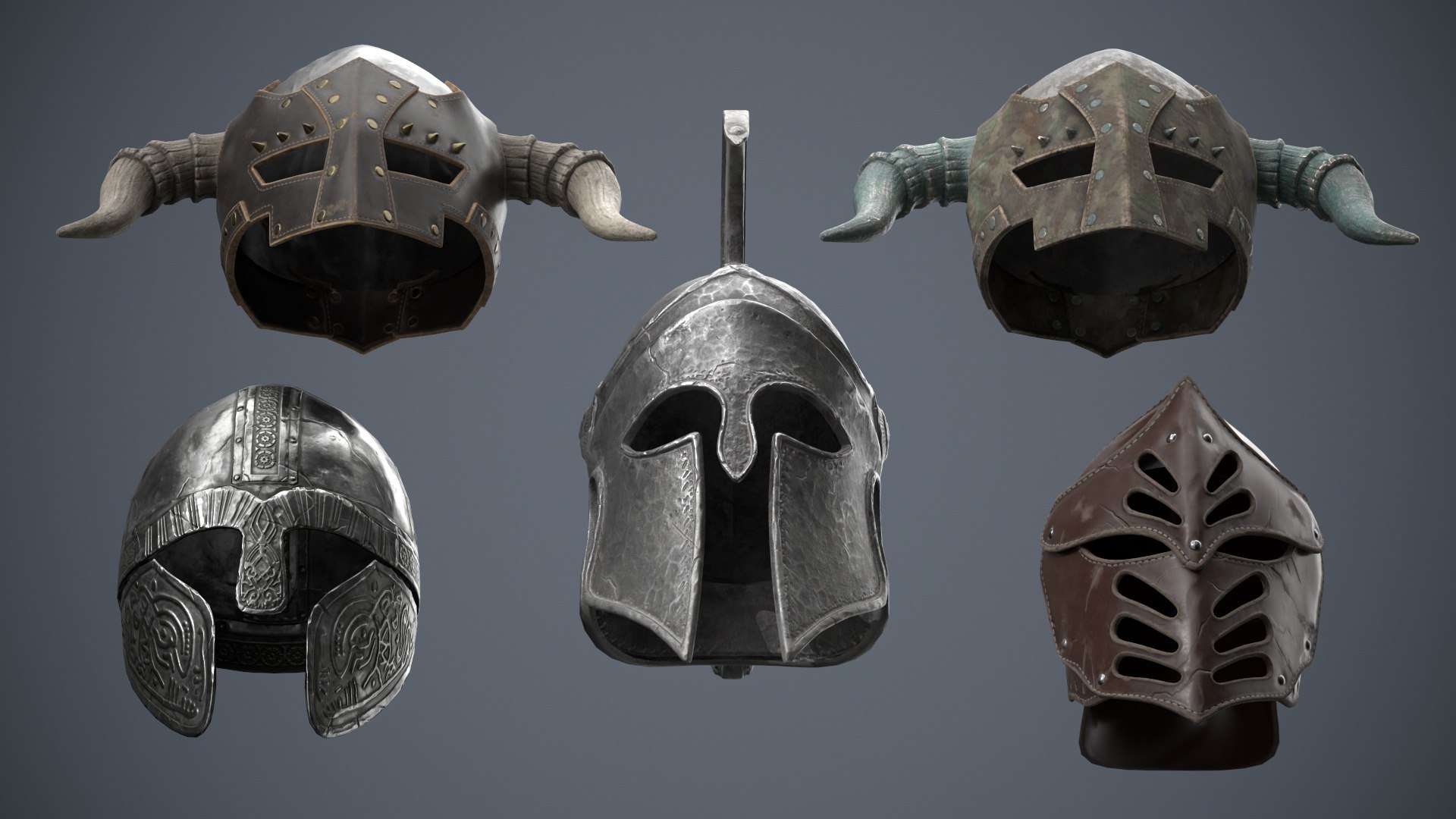 3D Medieval Helmets Model - TurboSquid 1969697