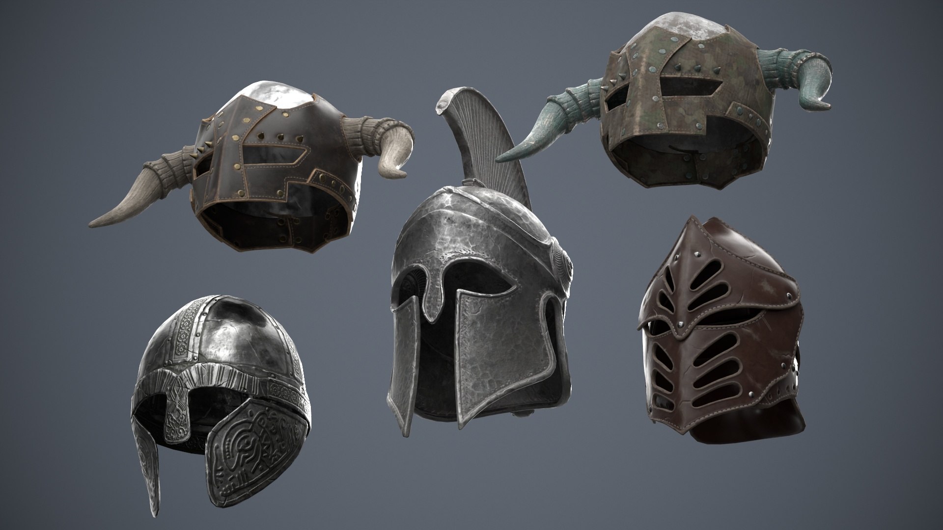 3D Medieval Helmets Model - TurboSquid 1969697