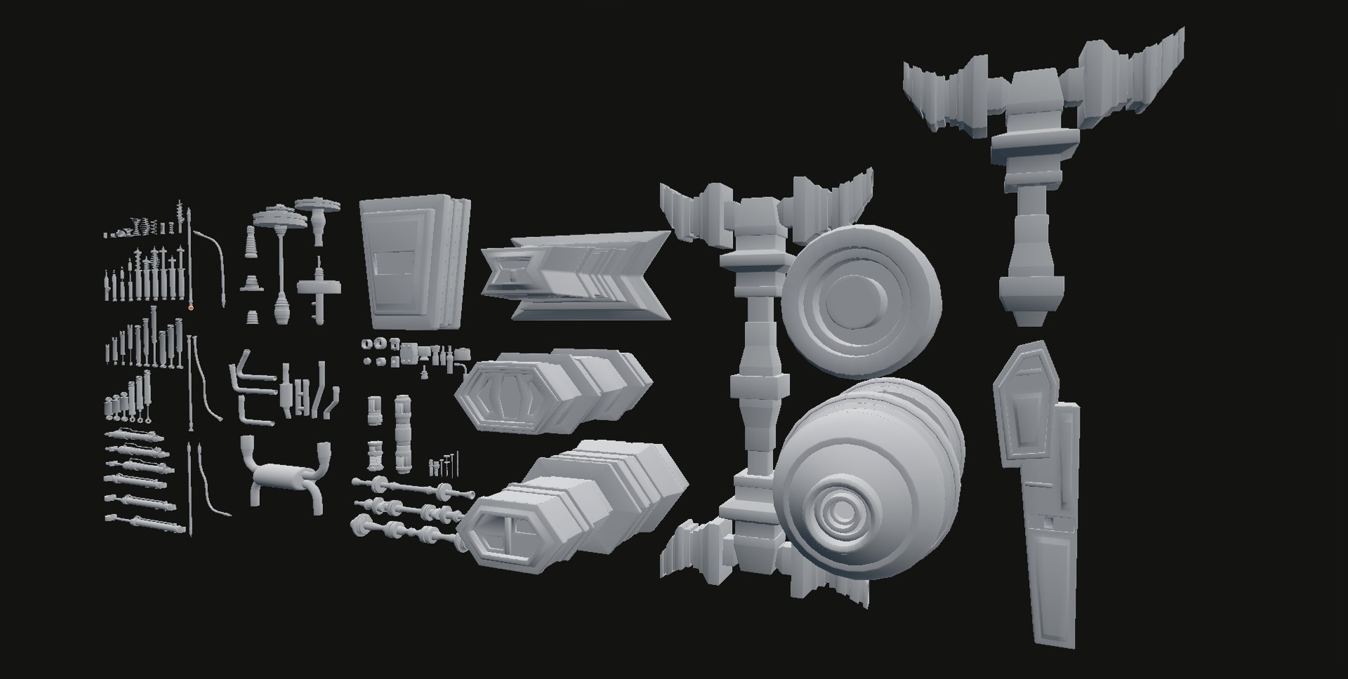 3d Model Kitbash Pack Parts Editing