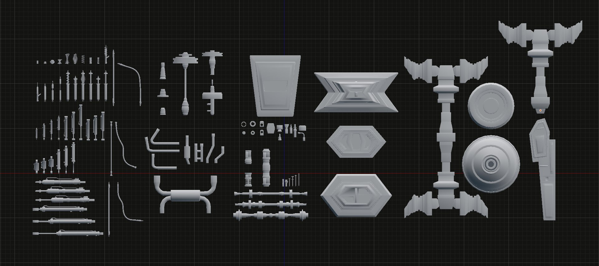 3d Model Kitbash Pack Parts Editing