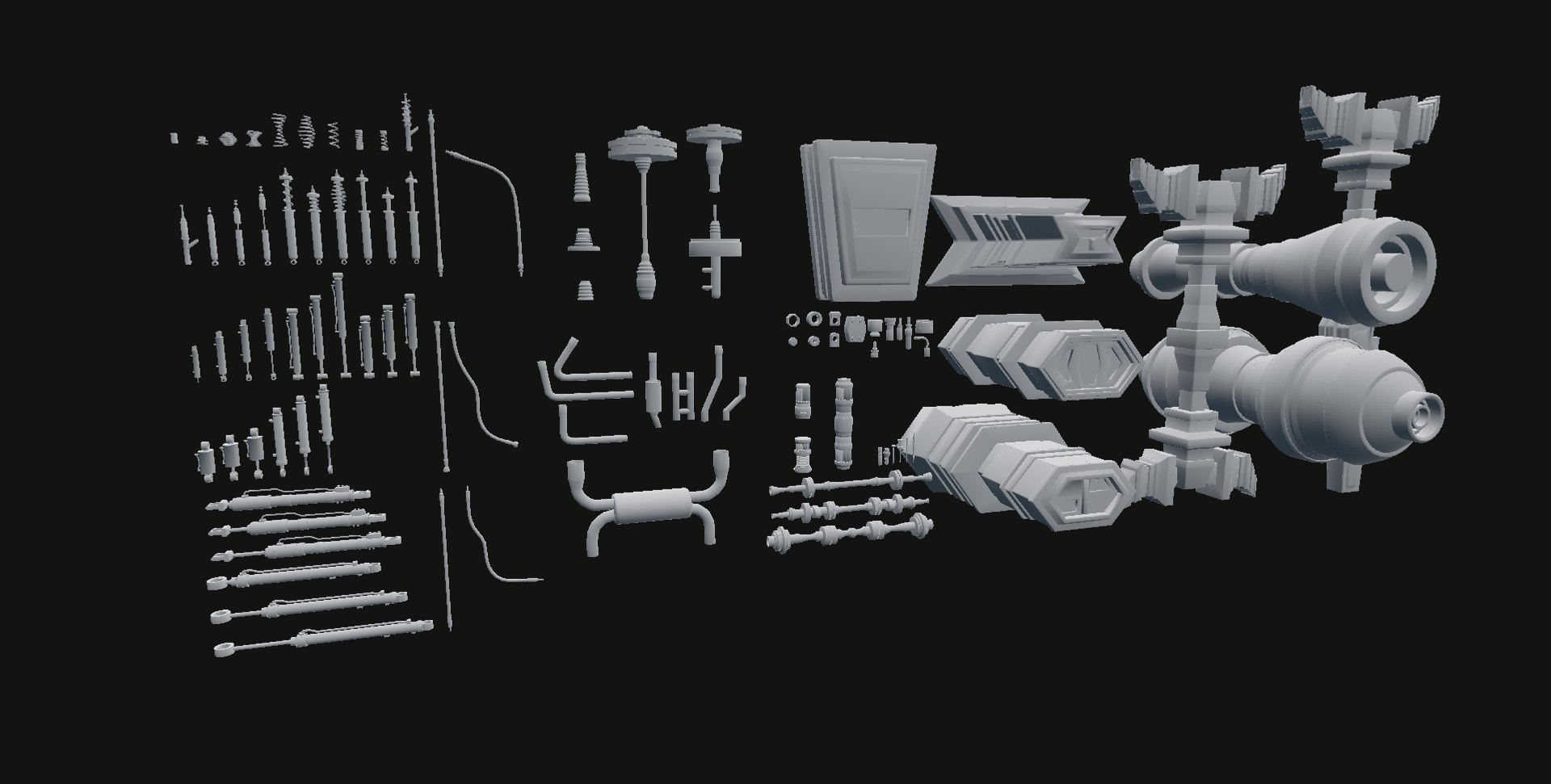 3d Model Kitbash Pack Parts Editing