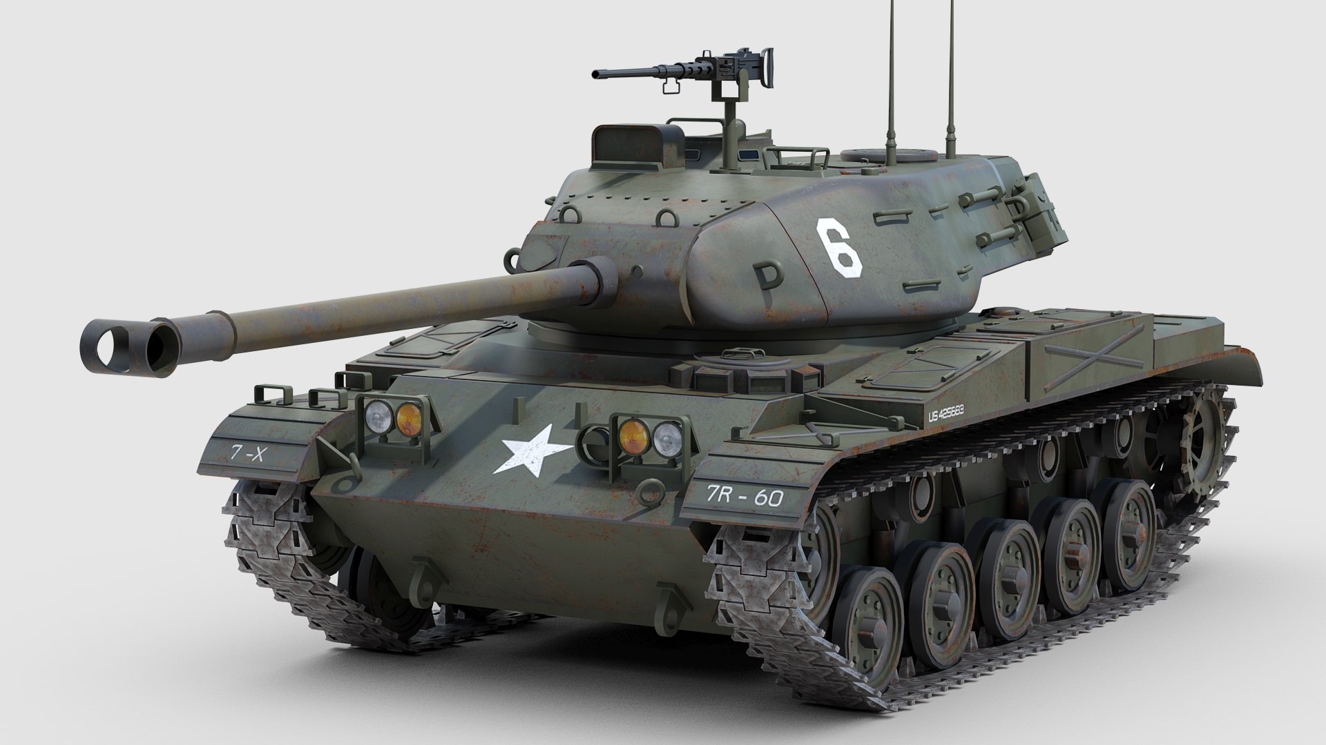 3d Model M41 Walker Bulldog Tank Track