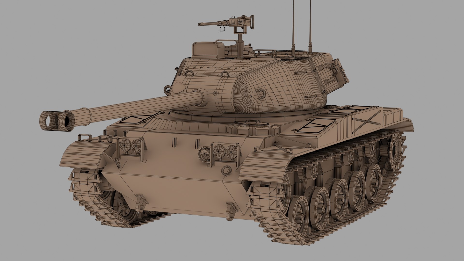 3d Model M41 Walker Bulldog Tank Track