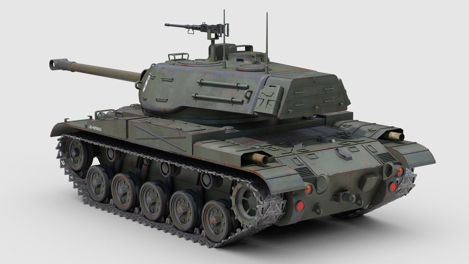 3d Model M41 Walker Bulldog Tank Track