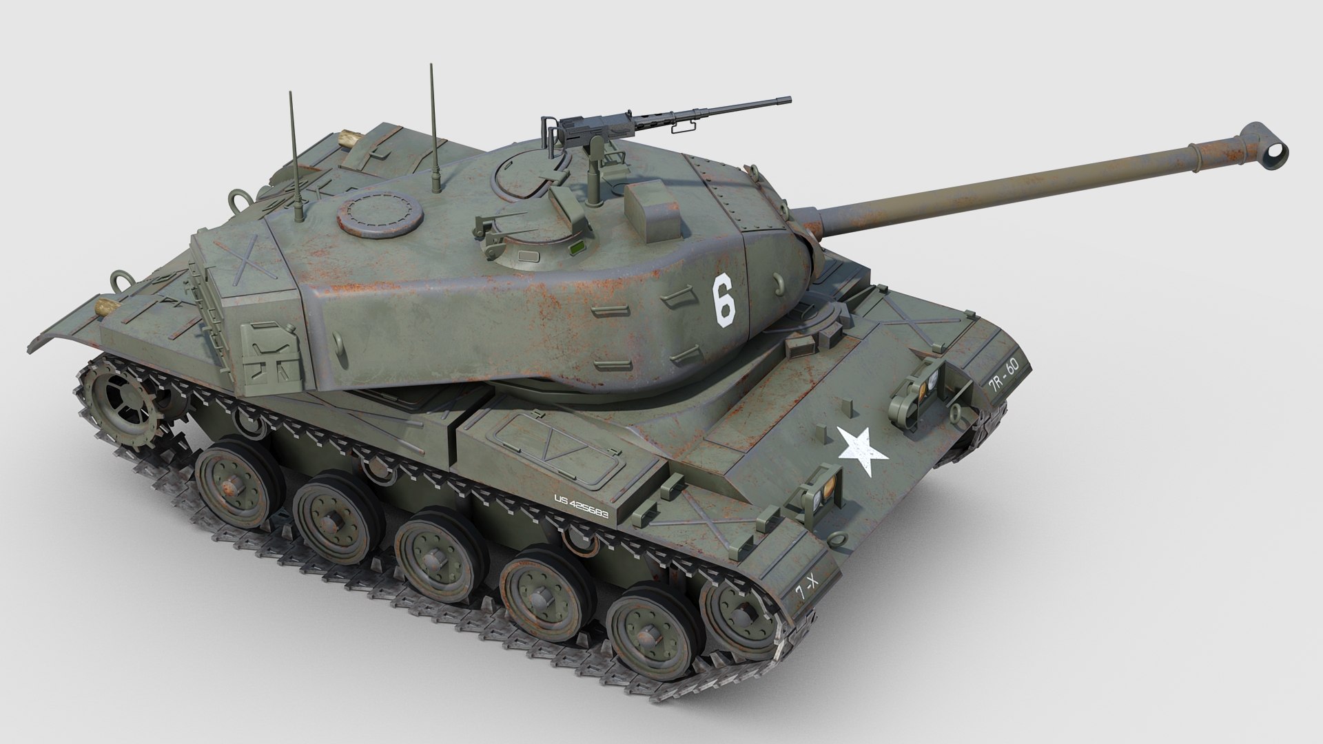 3d Model M41 Walker Bulldog Tank Track