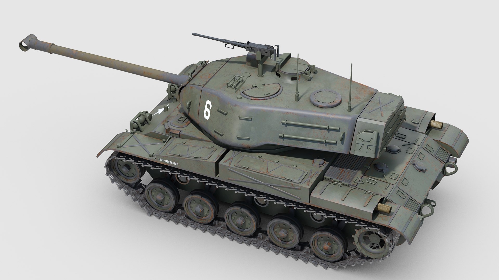 3d Model M41 Walker Bulldog Tank Track