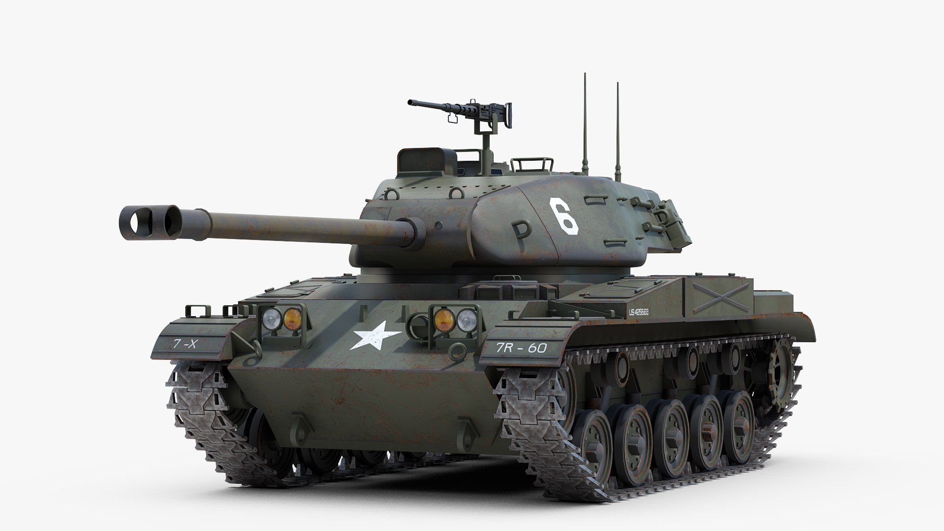3d model m41 walker bulldog tank track