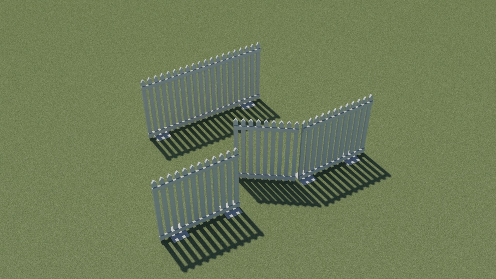 3d dwg picket fence
